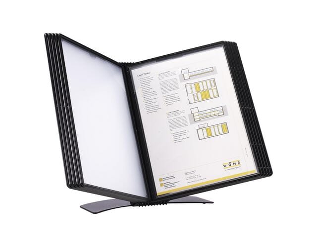 BORDSTATIV TARIFOLD A4 M/10 LOMMER SORT - Blekkhuset.no